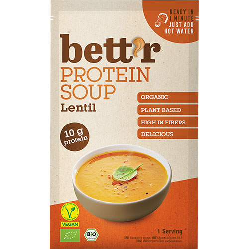 Kjøp Bett’r Protein Soup Linser Økologisk 30 g - Mecindo – Mecindo.no